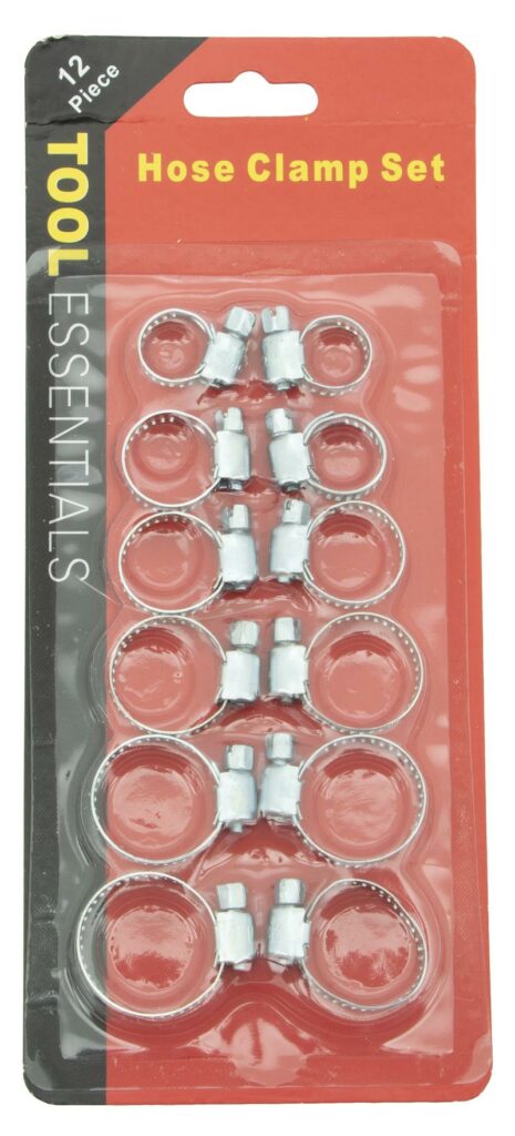 Hose Clamps - Assorted Sizes - Pack of 12 Clamps