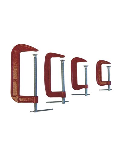 4-Piece C-Clamp Set (3", 4", 6", 8") Red - Wholesale Price